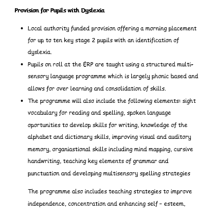 Enhanced Resource Provision for Dyslexia | St. Oswald's CE Primary School